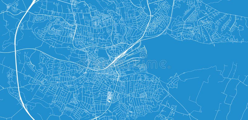 Urban Vector City Map of Kolding, Denmark Stock Vector - Illustration ...