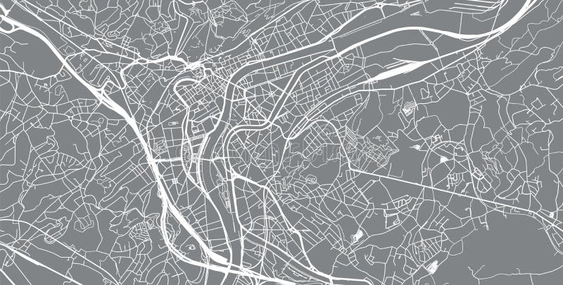 Urban Vector City Map of Liege, Belgium Stock Vector - Illustration of ...