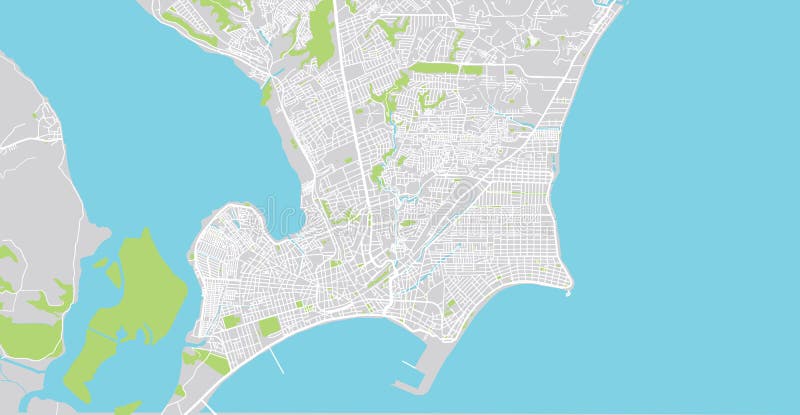Urban Vector City Map of Maceio, Brazil Stock Vector - Illustration of ...