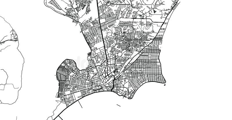 Urban Vector City Map of Maceio, Brazil Stock Vector - Illustration of ...