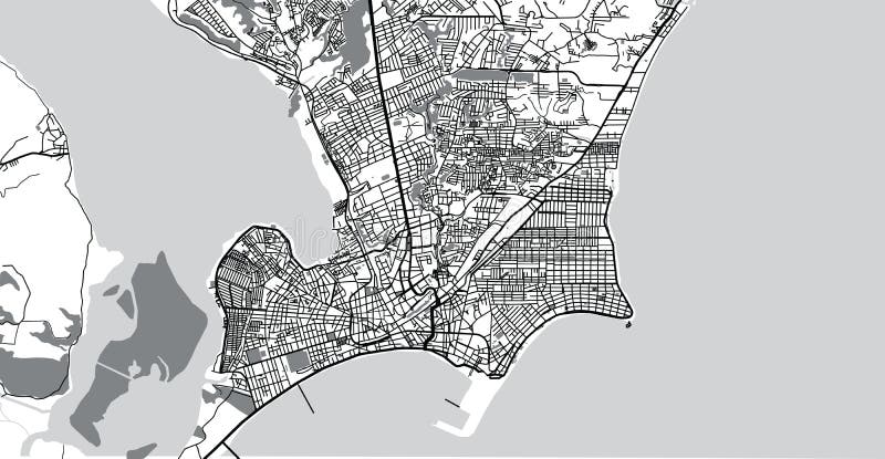 Urban Vector City Map of Maceio, Brazil Stock Vector - Illustration of ...