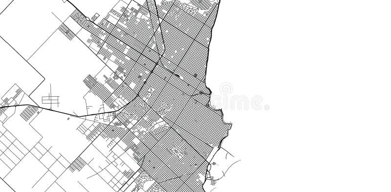 Urban Vector City Map of Mar Del Plata, Argentina Stock Vector ...