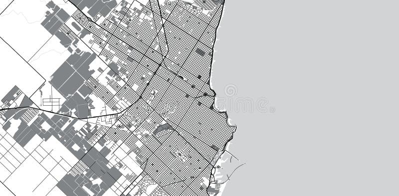 Urban Vector City Map of Mar Del Plata, Argentina Stock Vector ...
