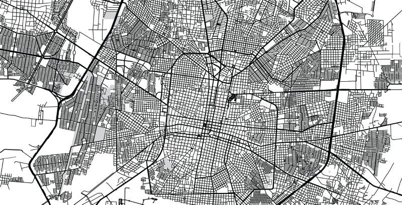 Urban Vector City Map of Merida, Mexico Stock Vector - Illustration of ...