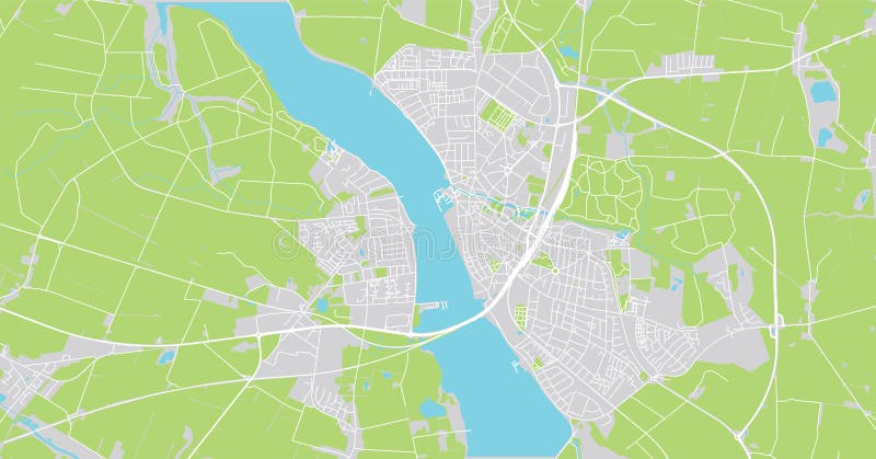 Urban Vector City Map of Nykobing Falster, Denmark Stock Vector ...