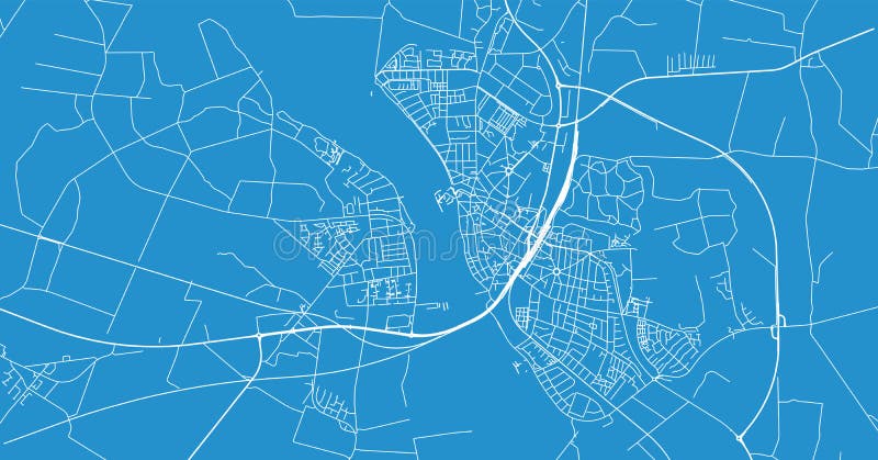Urban Vector City Map of Nykobing Falster, Denmark Stock Vector ...