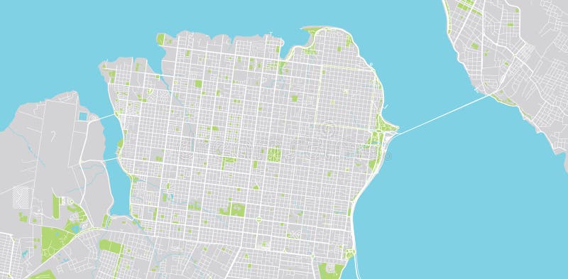 Urban Vector City Map of Posadas, Argentina Stock Vector - Illustration ...
