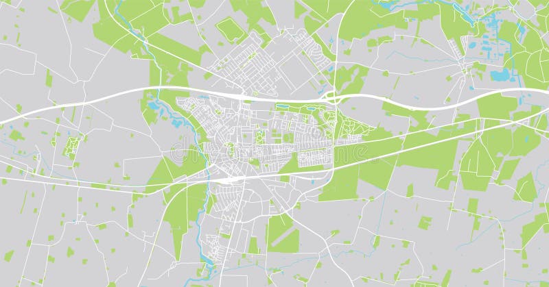 Urban Vector City Map of Ringstead, Denmark Stock Vector - Illustration ...