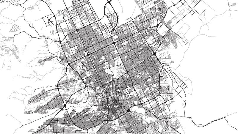 Urban Vector City Map of Riyadh, Saudi Arabia, Middle East Stock Vector ...