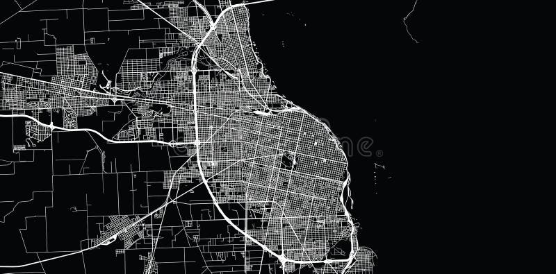 Urban Vector City Map of Rosario, Argentina Stock Vector - Illustration ...