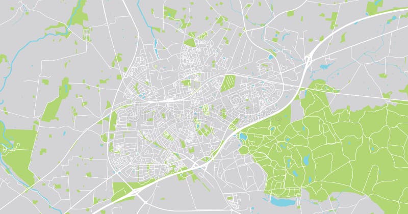 Urban Vector City Map of Slagelse, Denmark Stock Vector - Illustration ...