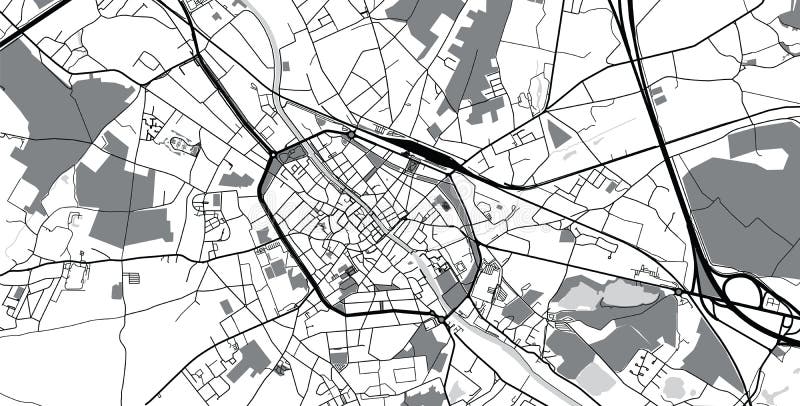 Urban Vector City Map of Tournai, Belgium Stock Vector - Illustration ...