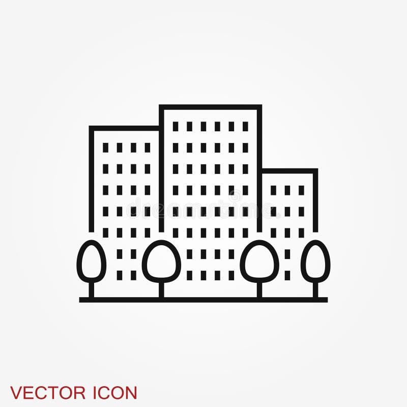 Urban Vector Icon, City Symbol Isolated on Background Stock ...