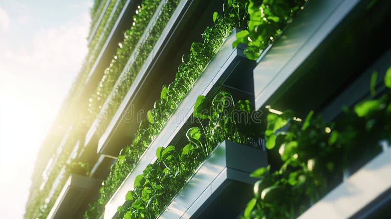 Urban Vertical Farm Sunlight Building Greenery Stock Photo - Image of ...