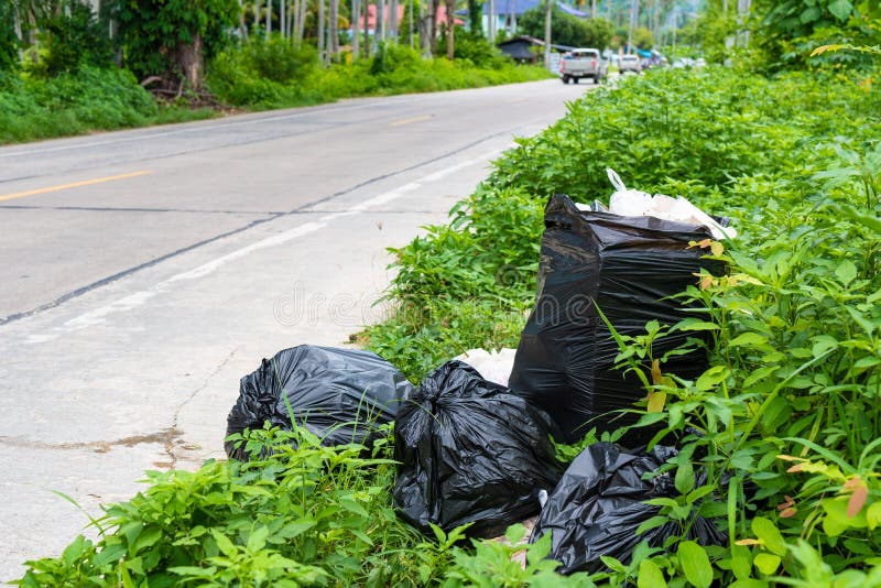 Urban Waste on the Side of the Road Stock Photo - Image of krabi ...