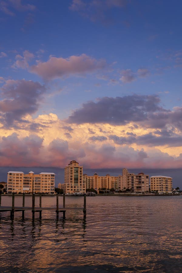 Urban Waterfront Buildings stock image. Image of dark - 25840991