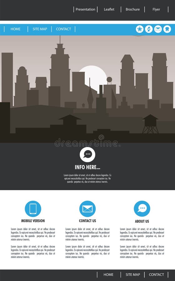 Urban website template stock vector. Illustration of buildings - 111024449