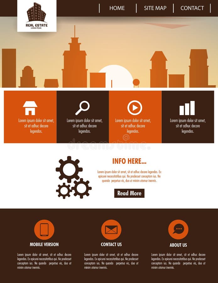 Urban website template stock vector. Illustration of icon - 111024916