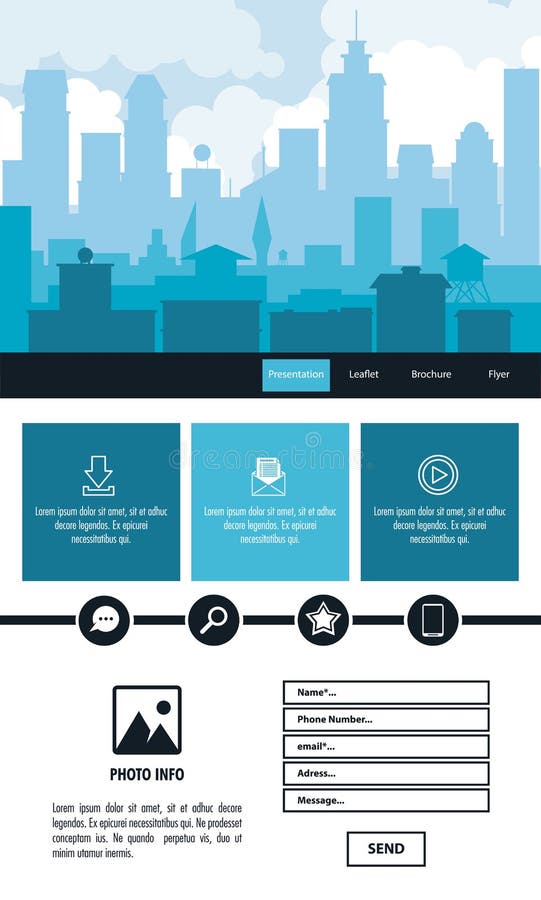 Urban website template stock vector. Illustration of icon - 111025091