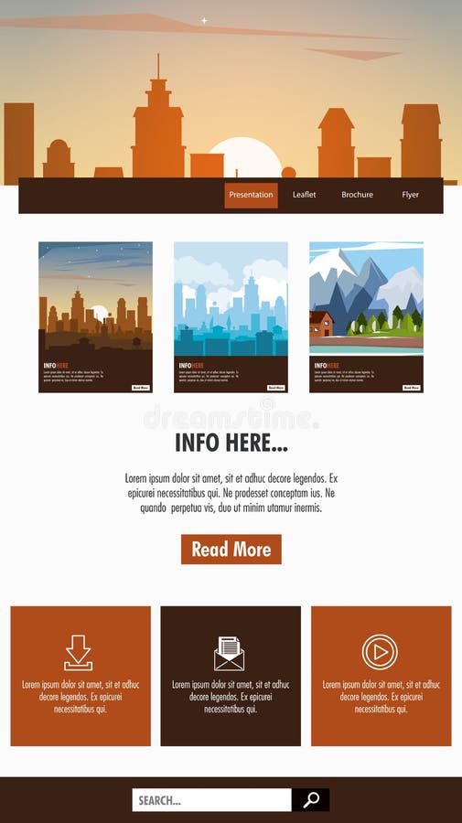 Urban website template stock vector. Illustration of site - 111025308