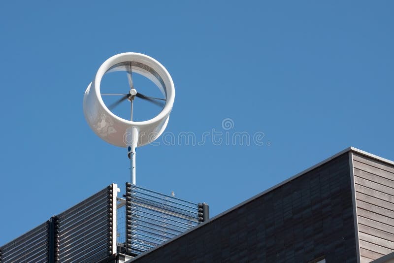 Urban wind turbine stock image. Image of generator, conservation - 14060621