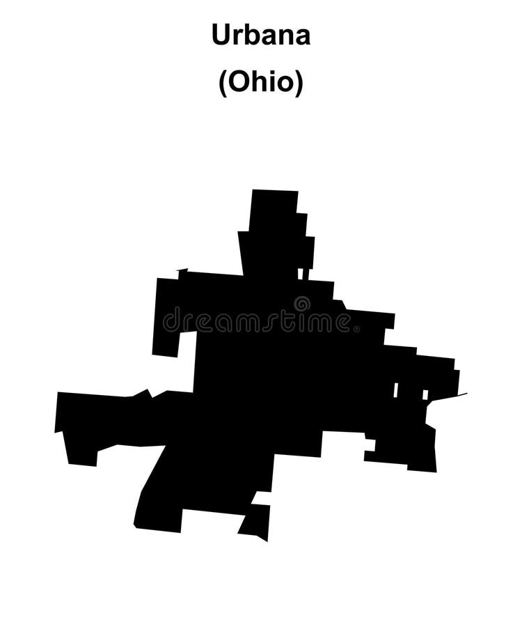 Urbana outline map stock vector. Illustration of boundary - 357494392