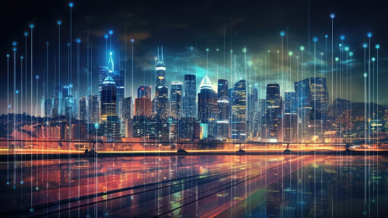 Urbanization building data stock illustration. Illustration of ...