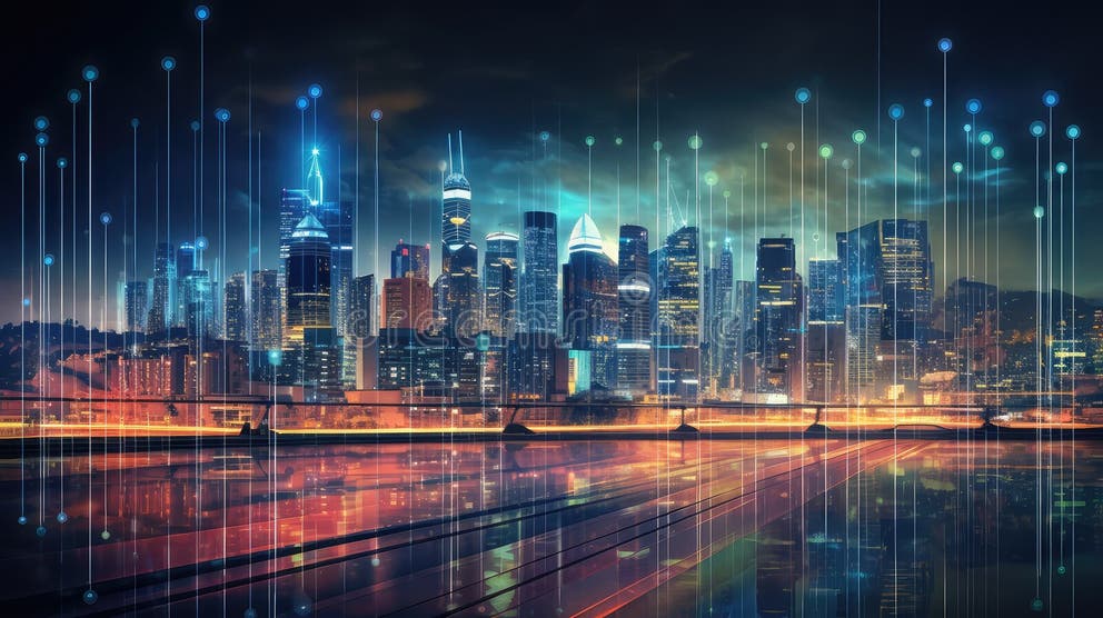 Urbanization building data stock illustration. Illustration of ...