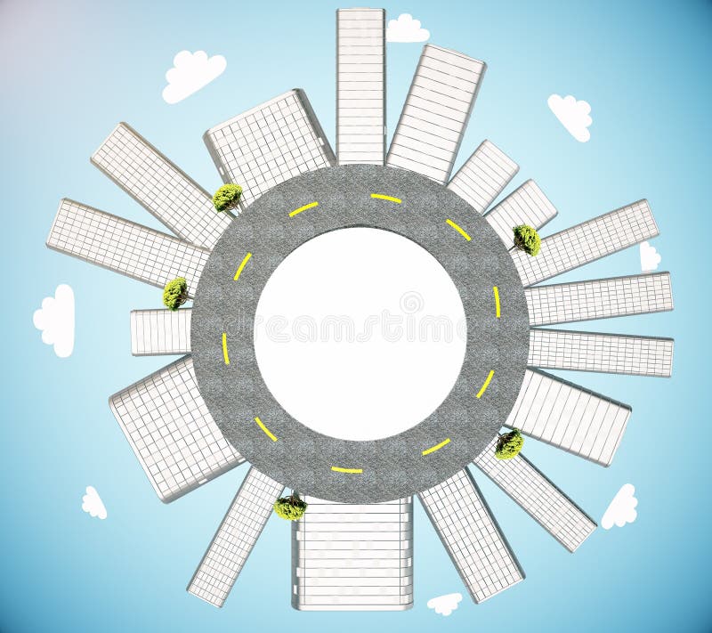 Urbanization Concept Mockup Stock Illustration - Illustration of ...