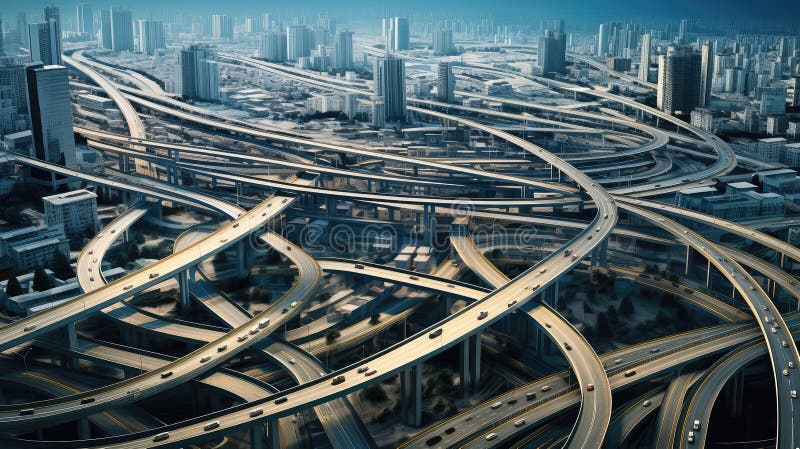 Urbanization road system stock illustration. Illustration of routes ...