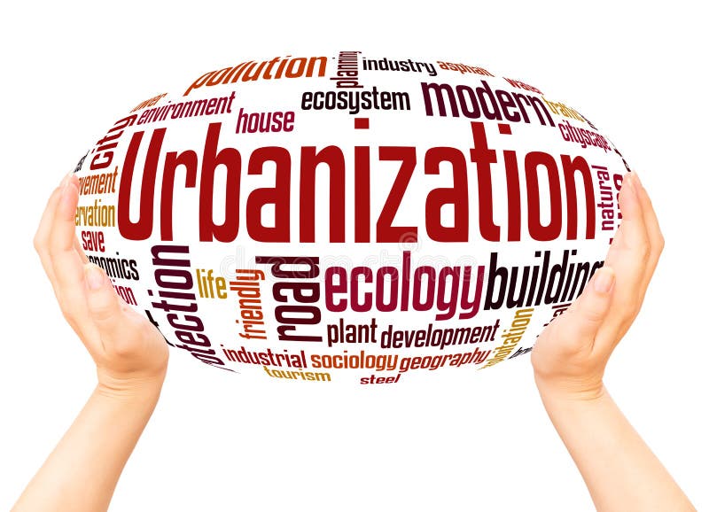 Urbanization Word Hand Sphere Cloud Concept Stock Image - Image of ...