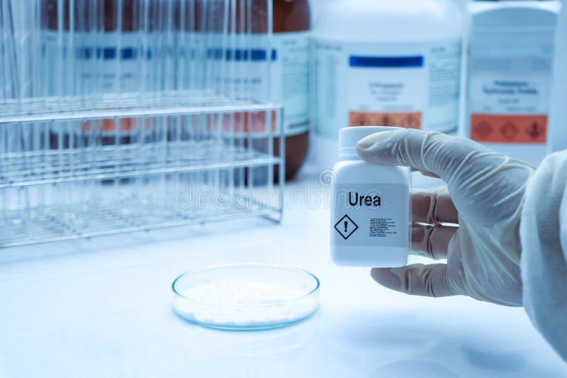 Urea in Bottle , Chemical in the Laboratory and Industry Stock Image ...