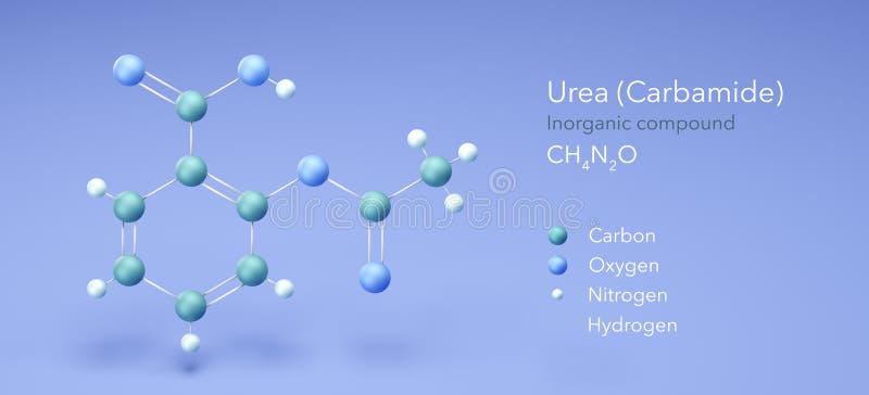Urea Carbamide Inorganic Compound Molecular Structures 3d Model Structural Chemical Formula