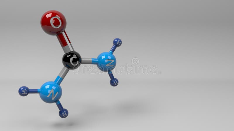 Urea Compound 3D Molecule Illustration. Stock Illustration ...