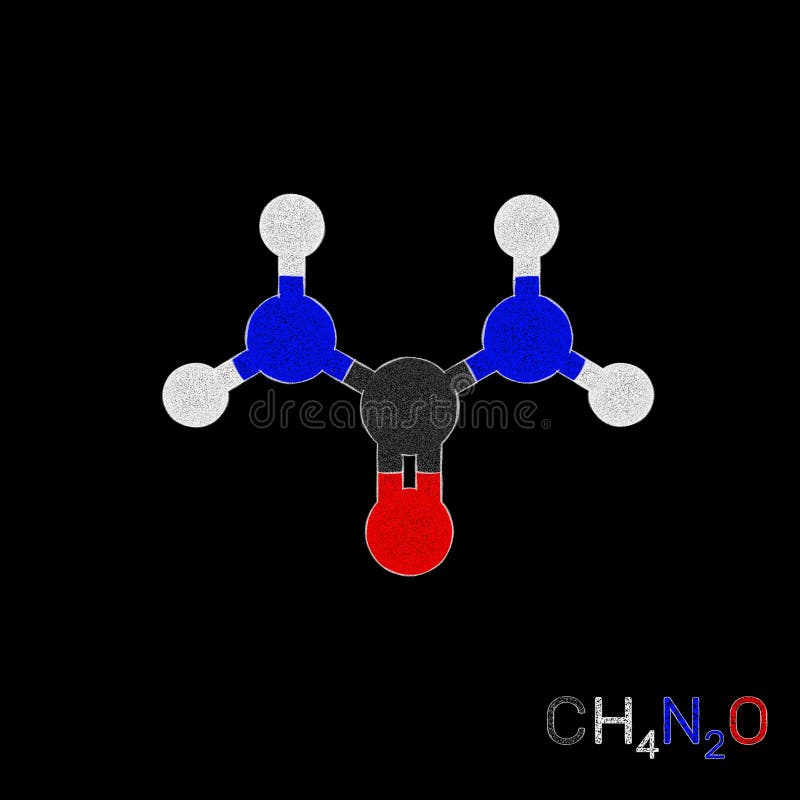 Urea Model Molecule. Isolated on Black Background Stock Illustration ...