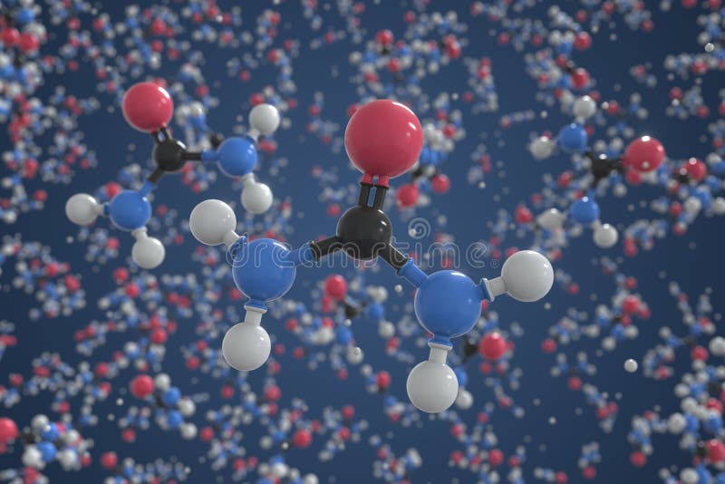 Urea Molecule, Ball-and-stick Molecular Model. Chemical 3d Rendering ...