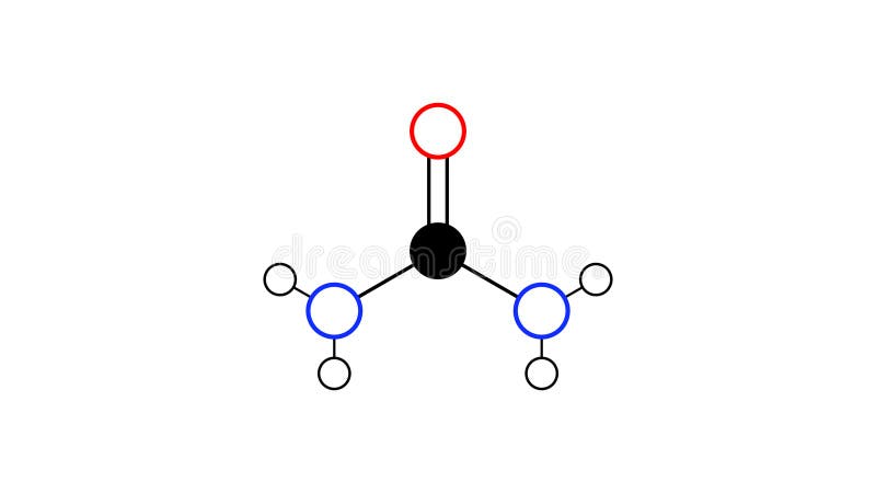 Urea Molecule, Structural Chemical Formula, Ball-and-stick Model ...