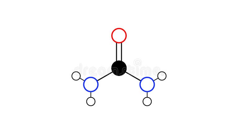Urea Molecule, Structural Chemical Formula, Ball-and-stick Model ...