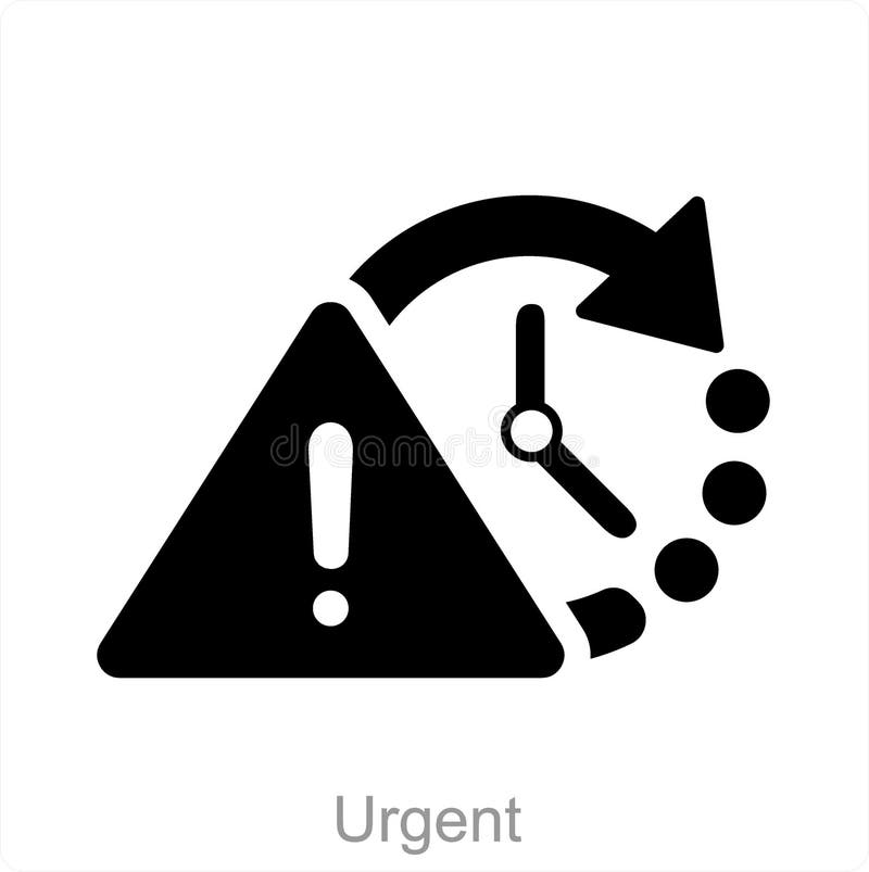 Urgent and Alert Icon Concept Stock Illustration - Illustration of icon ...