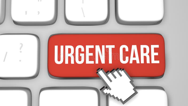 Urgent care key button stock illustration. Illustration of conceptual ...