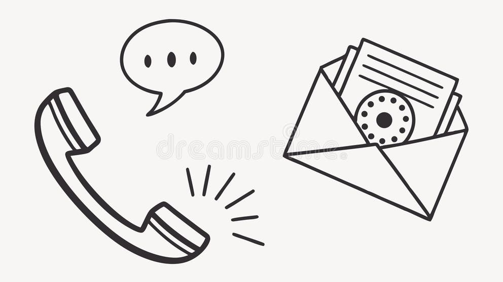 Urgent Communication, Ringing Phone and Email, Vector Design Generative ...