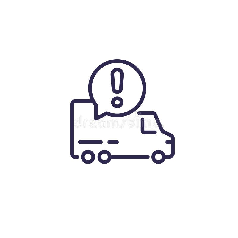 Urgent Delivery Line Icon with a Van Stock Vector - Illustration of ...