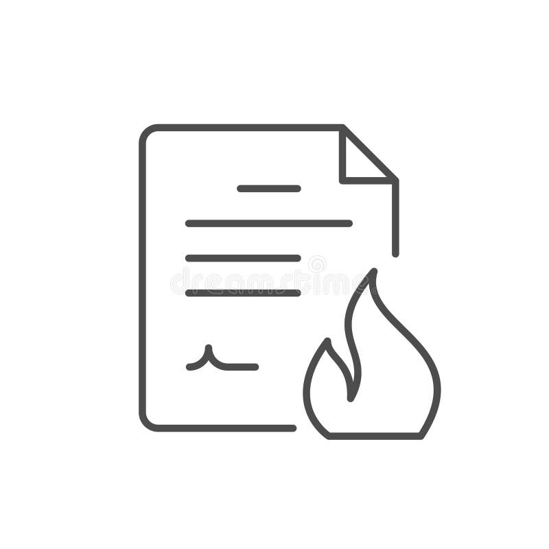 Urgent Document Line Outline Icon Stock Vector - Illustration of ...