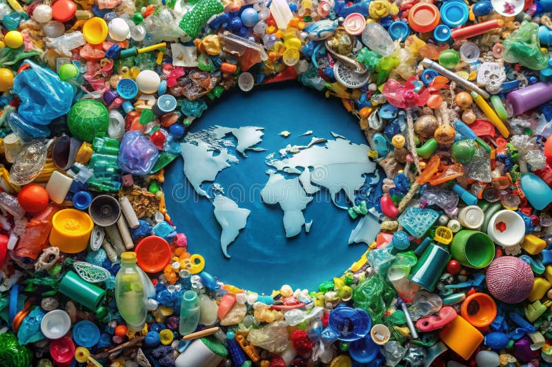 Urgent Environmental Issue Plastic Pollution Circle Frame a Powerful ...