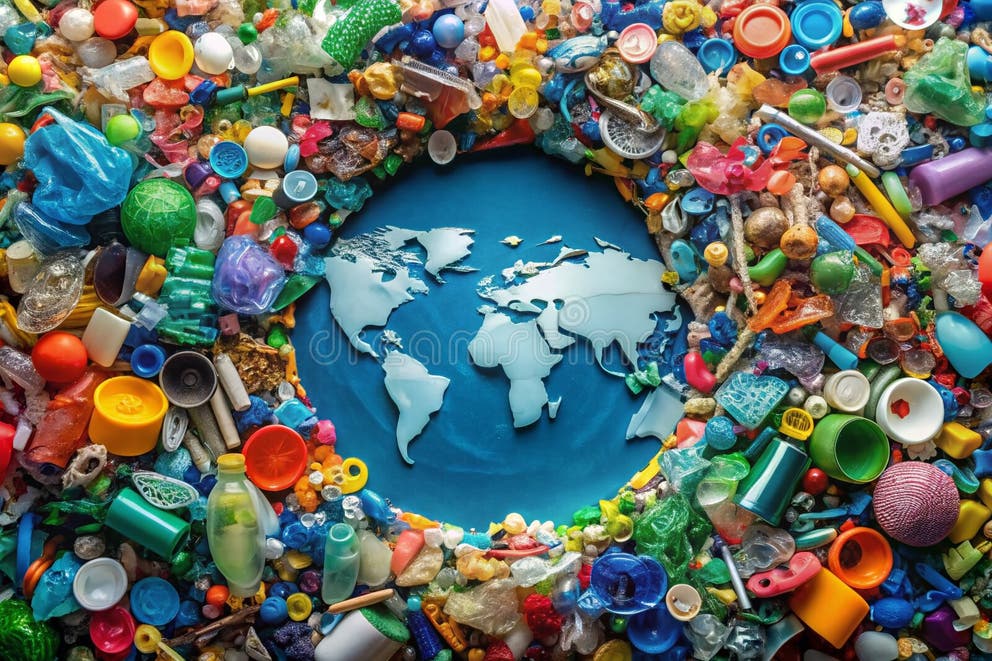 Urgent Environmental Issue Plastic Pollution Circle Frame a Powerful ...