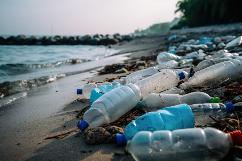 Urgent Global Problem of Plastic Bottles Littering Beach, Harming ...
