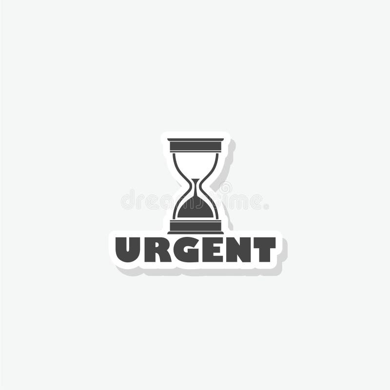 Urgent Icon Sticker Isolated on White Stock Vector - Illustration of ...