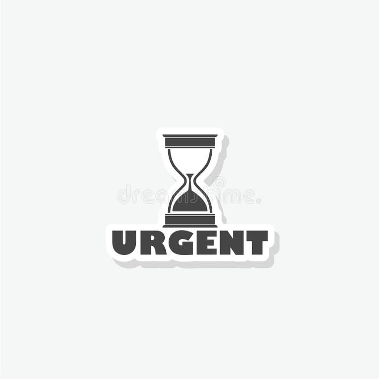 Urgent Icon Sticker Isolated on White Stock Vector - Illustration of ...