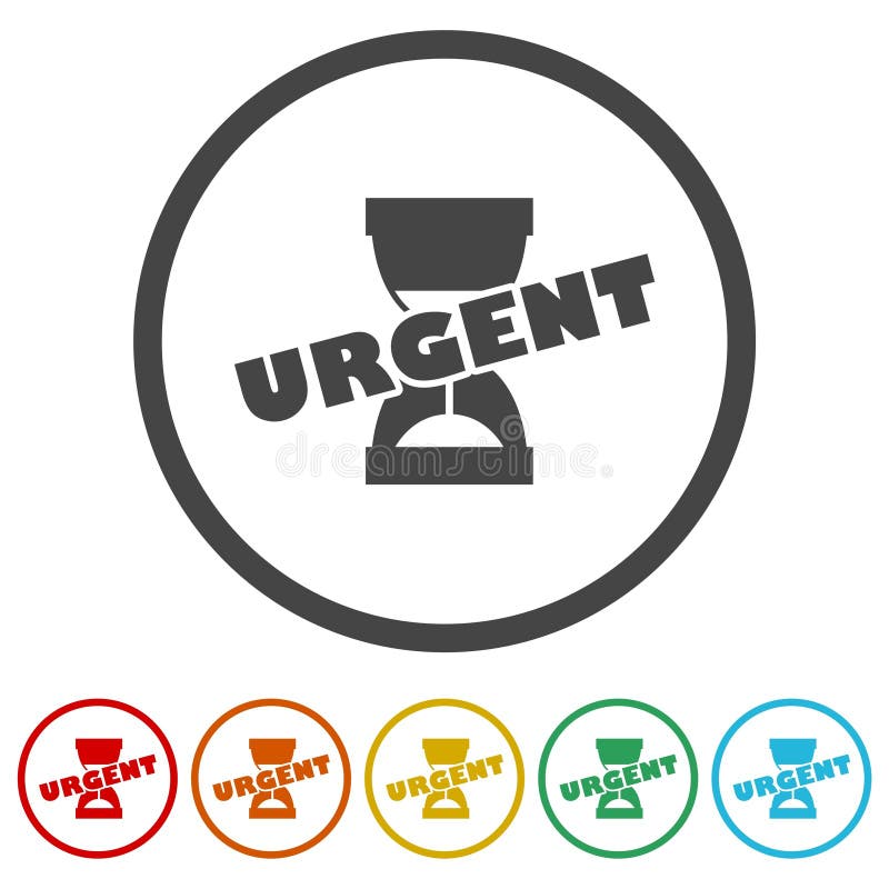 Urgent Logo. Set Icons in Color Circle Buttons Stock Vector ...