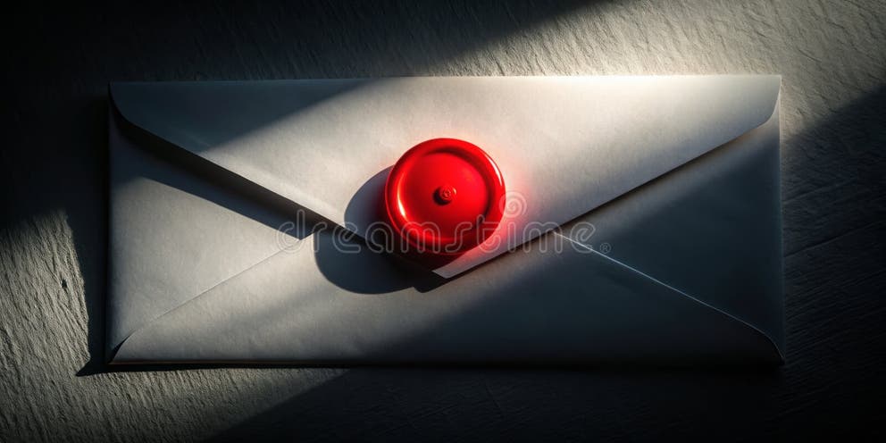 Urgent Message Silhouette Red Button and White Envelope a Powerful ...